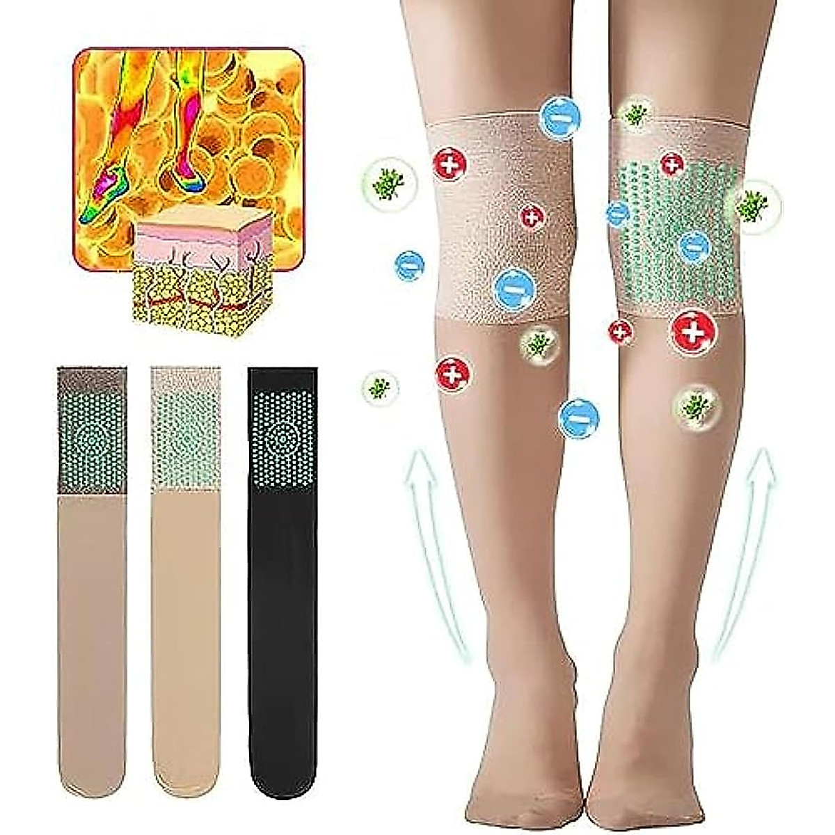 VIPUDA Pearl Moon Ionic Correction Lymphatic Detoxification Long Tube Silk Stockings (Skin*2)