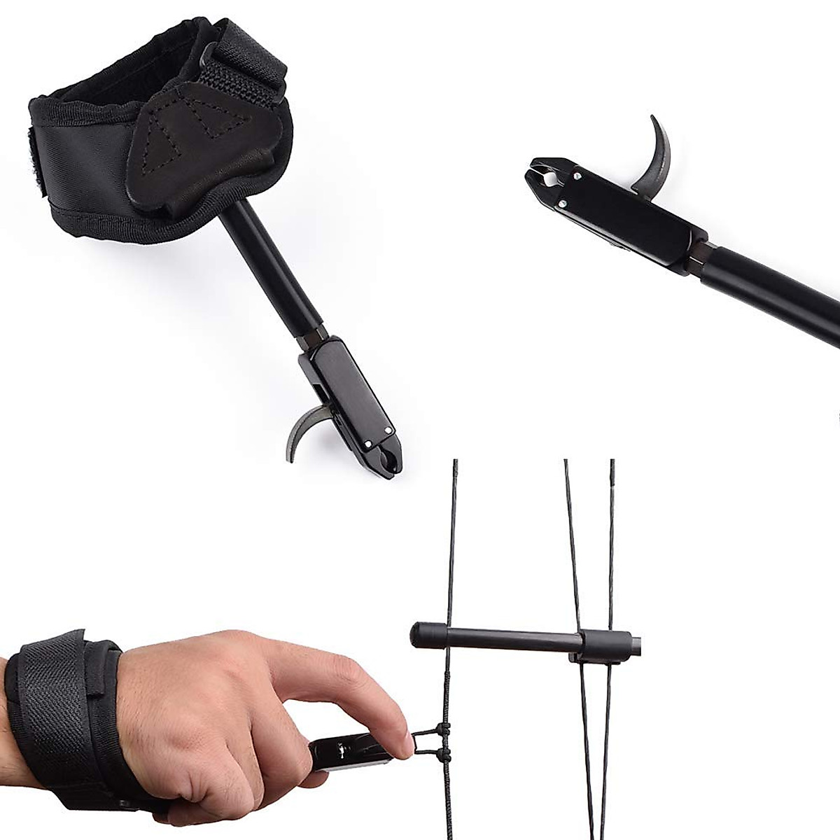 YLS Compound Bow Release Aid Wrist Release Adjustable Comfortable Quick Release Hunting Shooting