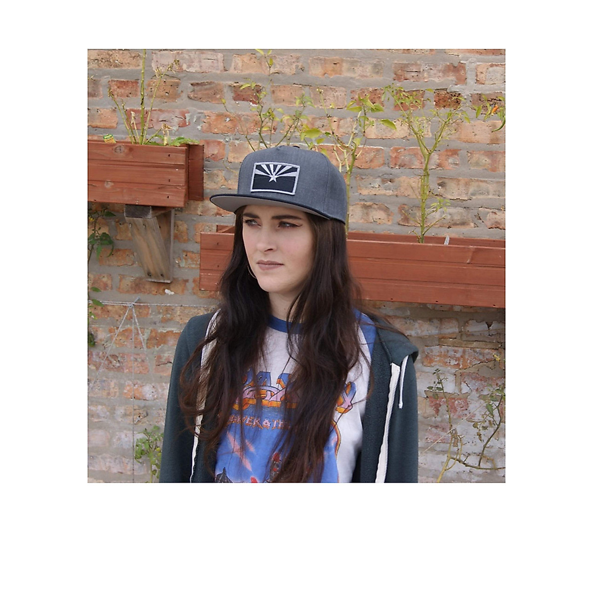 Arizona State Flag Black and Grey Classic Baseball Cap Flat Brim Hat Snapback