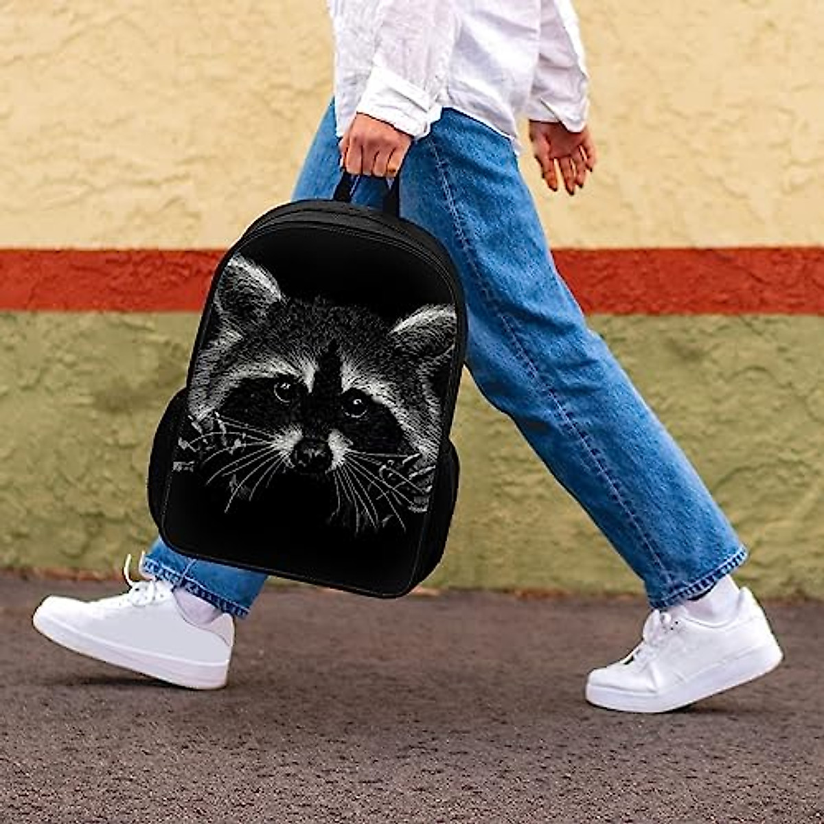 Mumeson Animal Raccoon Print Schoolbags Lightweight Back to School Supplies Bookbags Laptop Backpack Large 17 Inches Backpack Daypack