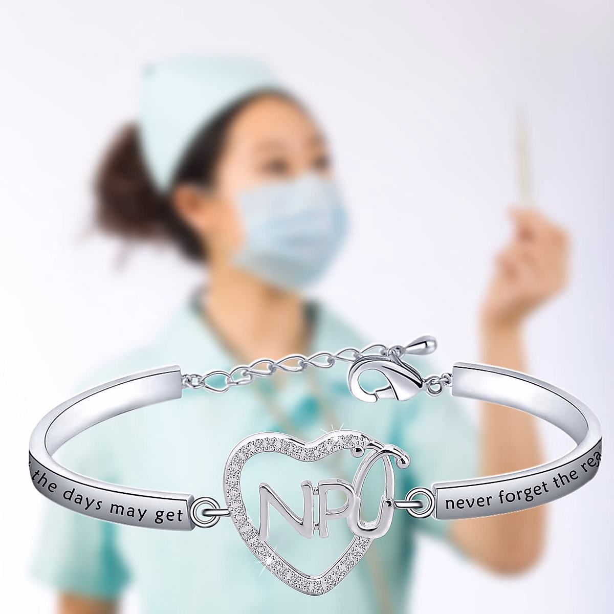 BNQL Nurse Practitioner Gifts NP Keychain Nurse Practitioner Graduation Gift NP Gift Nurse Practitioner Jewelry Nurse Keychain (Np bracelet)