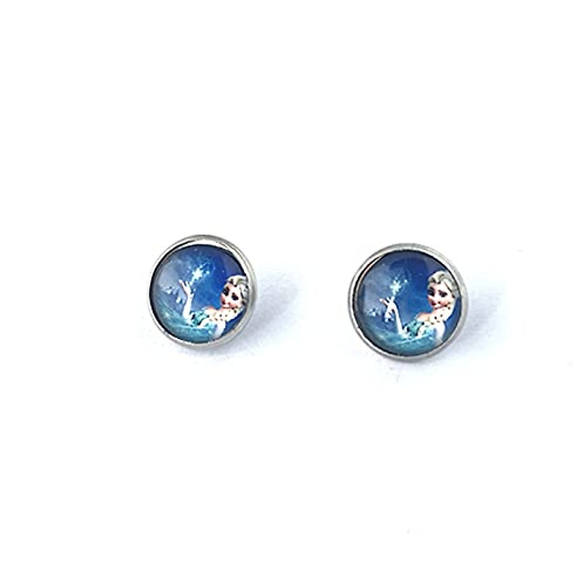 Princess Sticker Earrings Stud, Cosplay Metal Earrings, Gifts for Women, Men