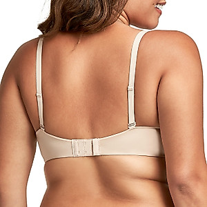 Maidenform One Fab Fit Underwire Bra, Push-Up T-Shirt Bra, Modern Demi Bra, Lightly Padded Bra with Convertible Straps, Paris Nude, 36C