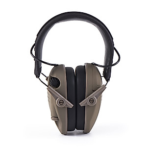Walker's Razor Slim Shooter Electronic Hunting Folding Hearing Protection Earmuffs with 23dB Noise Reduction & Sound Amplification, Dark Earth, 3 Pack