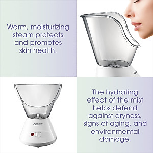 True Glow by Conair Facial Steamer - Face Steamer for Facial Deep Cleaning - Home Facial Spa