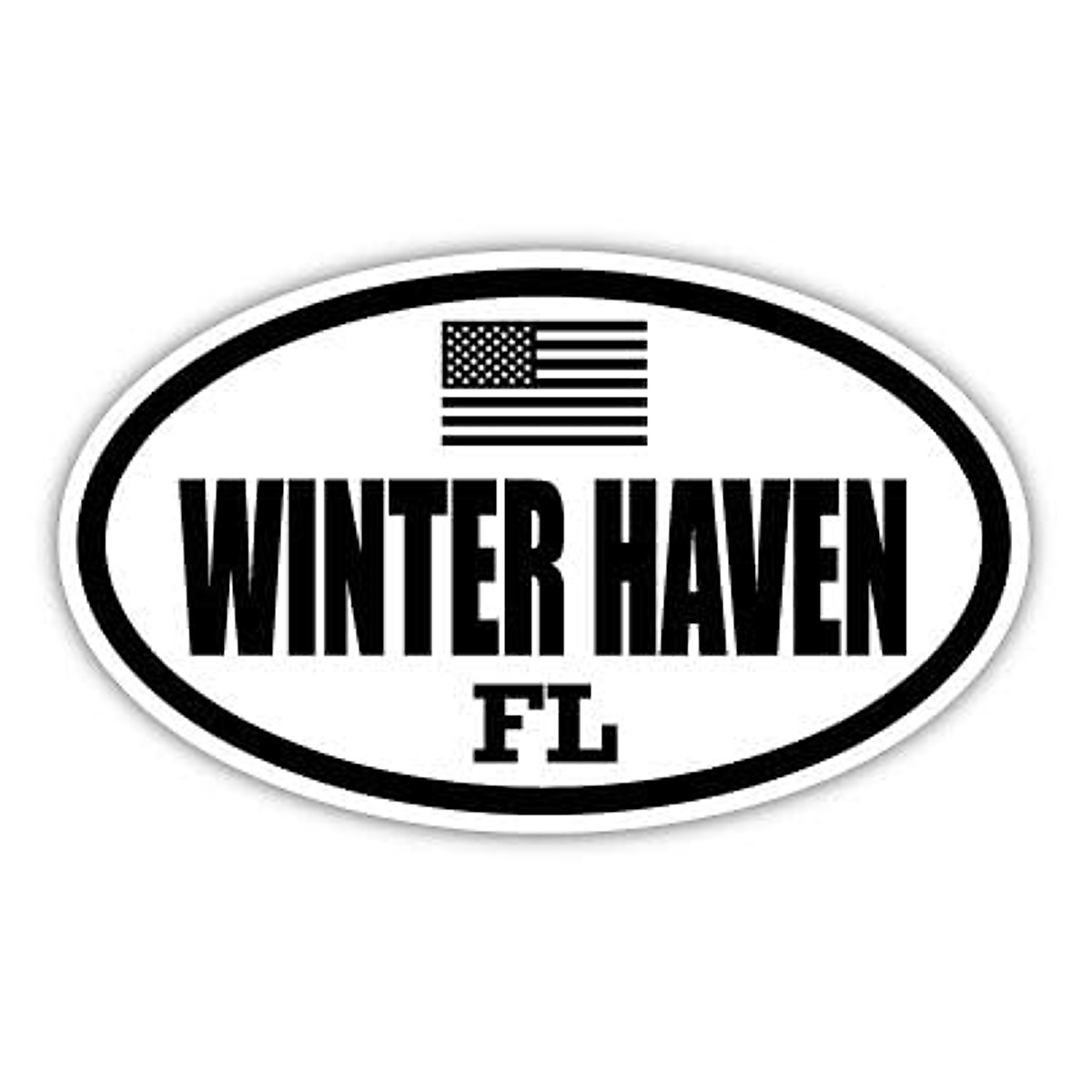 3 Pack Reflective Winter Haven FL Florida Polk County Stealthy US Flag Euro Decal Sticker Vinyl for Hard Hats, Bottles, Glass, Toolbox 2" x 3"