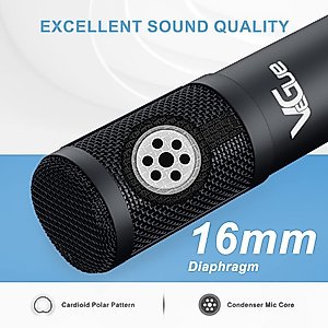 VeGue USB Microphone Kit, 192kHz/24Bit Streaming Podcast PC Condenser Computer Mic Set for Gaming, YouTube Video, Recording Music, Voice Over, Studio Mic with Adjustable Arm Stand (VG-016)