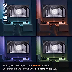 SYLVANIA Smart ZigBee Flex Strip Full Color and Tunable White Starter Kit, Works with SmartThings, Wink, and Amazon Echo Plus, Hub Needed for Alexa / Google Assistant - 4 Pack (70805)