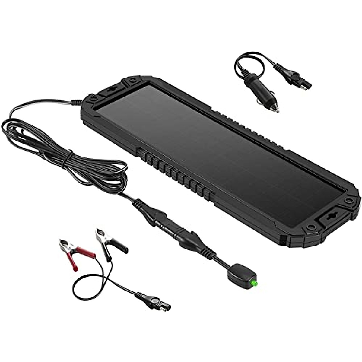 Sunway Solar Panel Car Battery Trickle Charger & Maintainer 5W 12V Solar Power Charger kit Portable Waterproof for Automotive RV Marine Boat Truck Motorcycle Trailer Tractor Powersports Snowmobiles