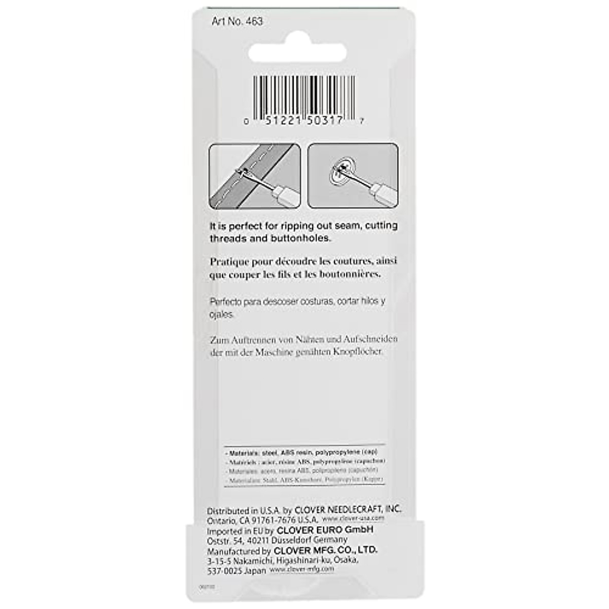 Clover Seam Ripper, 1 Pack, Red