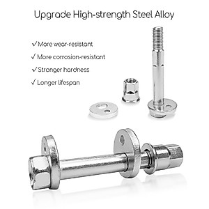 2Pcs Rear Toe Link Alignment Bolts Fit for Jeep Patriot Compass Grand Cherokee Dodge Journey Chryslr 200 Sebring, High Strength Steel Camber Bolt Kit Replace 6508486AA 06508486AA