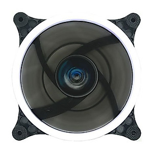 APEVIA 512L-CWH 120mm Silent Dual Rings White LED Fan with 32 x LEDs & 8 x Anti-Vibration Rubber Pads (5 Pk)