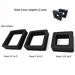 eVerHITCH 3", 2.5" and 2" Adapter Insert for Adapting Hitch Cover to Various Size Hitch RECEIVERS, Fits 3", 2.5" and 2" Receivers