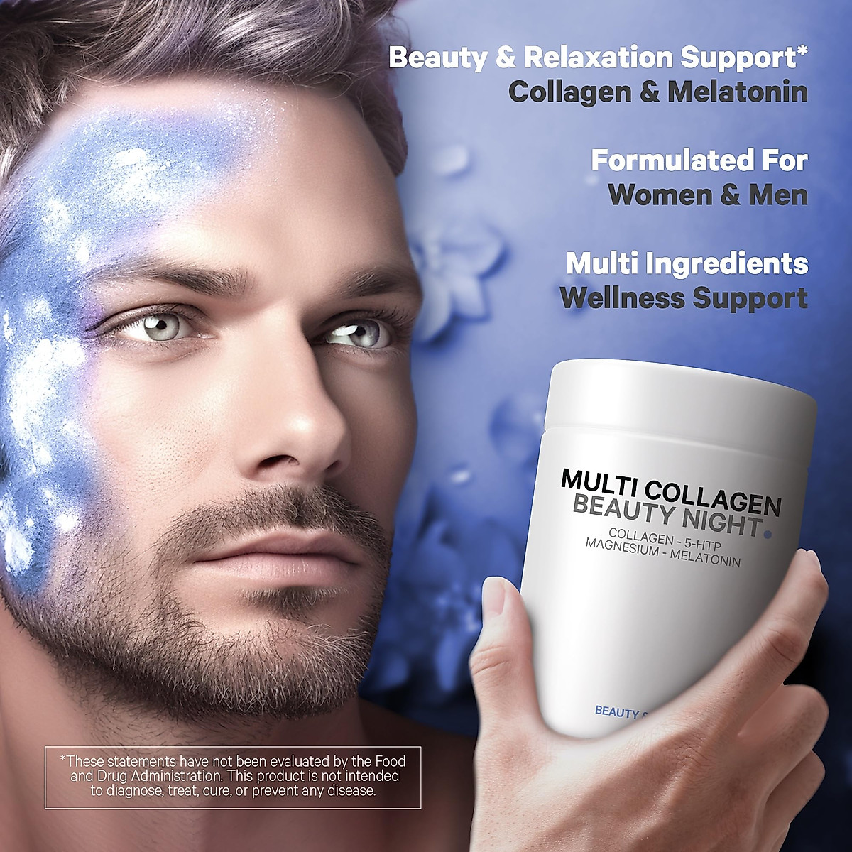 Codeage Multi Collagen Protein Beauty Night - Melatonin, Magnesium Bisglycinate, 5-HTP, L-Theanine, English Lavender Flower, Bone Broth - Vitamins - Supplement - Sleep Pills - Non-GMO - 150 Capsules