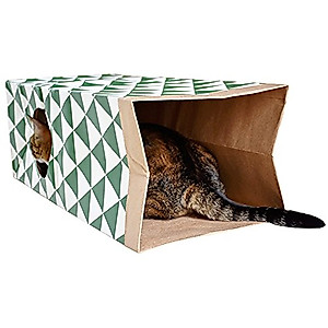 JZMYXA Cat Paper Bag Tunnel Toy Collapsible Tunnel for Rabbits, Kittens, Ferrets, Pet Paper House