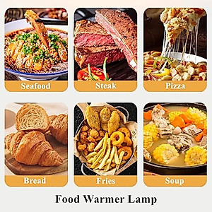 WTTTTW Food Heat Lamp, 2-Head Food Warm Lamp Portable Commercial Heat Lamp for Food, Stainless Steel Food Warmer Lamp for Kitchen Restaurant Cafeteria,Brown