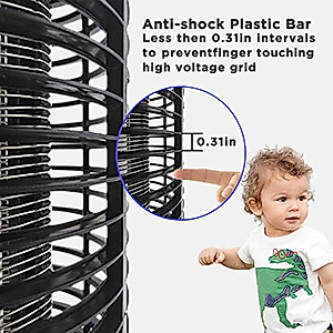 HUNTINGOOD Bug Zapper,Powerful Insect Killer,Mosquito Zapper,Portable Standing or Hanging for Indoor,365NM UV Lamp,Chemical Free,Child Safe-Spare Bulb Included 2023 Upgraded