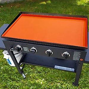 KALTEK 36" Silicone Griddle Mat, Upgrade Full-Edge Griddle Top Covers for Blackstone 36 Inch, All Season Cooking Protective Cover, Protect Griddle from Rodents, Insects, Debris and Rust (Orange)