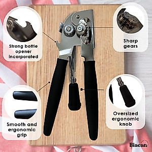 Commercial Can Opener - Heavy Duty Can Opener - Hand Can Opener Manual - Industrial Can Opener - Opener for big cans - Hand Crank Can Opener - Restaurant Can Opener - Ergonomic Design - Easy Crank