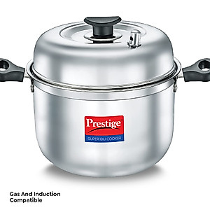 TTK Prestige PRID6 Cooker, 5Plates + 1 Mini Idli Plate, SILVER