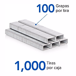 Swingline Staples, Heavy Duty, 3/8" Length, 60 Sheet Capacity, 100/Strip, 1000/Box, 1 Pack (35318), Silver (SWI35318)