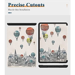 Dadanism Case Fits Amazon 6.8" Kindle Paperwhite(11th Generation 2021 Release), Casing Shell Cover with Auto Wake/Sleep for Kindle Paperwhite Signature Edition and E-Reader Protector, City Balloon