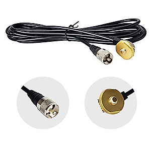 UAYESOK NMO Trunk Fix Bracket Lip Antenna Mount 3/8" to 3/4" Hole Mount with 13ft/4M PL259 Connector RG-58 Coax Cable for Yaesu Vertex Kenwood Mobile Radio NMO Radio Antenna