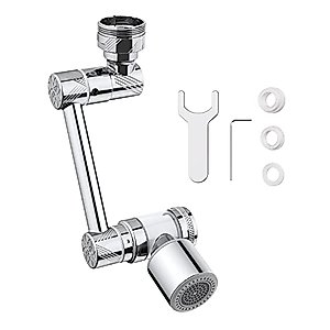 ORIA 1080° Rotating Faucet Extender, Splash Filter Faucet, Large Angle Rotating Splash Filter Faucet Aerator with 2 Water Outlet Modes, Filter Element, Install Tools, for Kitchen and Bathroom Sink