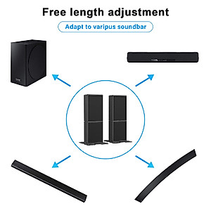 Adjustable Universal Soundbar Mount Bracket Shelf- Extends 4.92" to 7.09" Sound Bar Mount for Samsung, Onn, Roku, JBL, Vizio, Sony, Bose and More Brands, Soundbar Wall Mount Mounting Brackets Kit