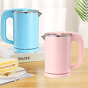 Eglaf 0.5L Small Electric Kettle - Portable Mini Stainless Steel Travel Kettle - Water Touch Inner Surface without Plastic & Cool Touch Outer Surface (Pink)