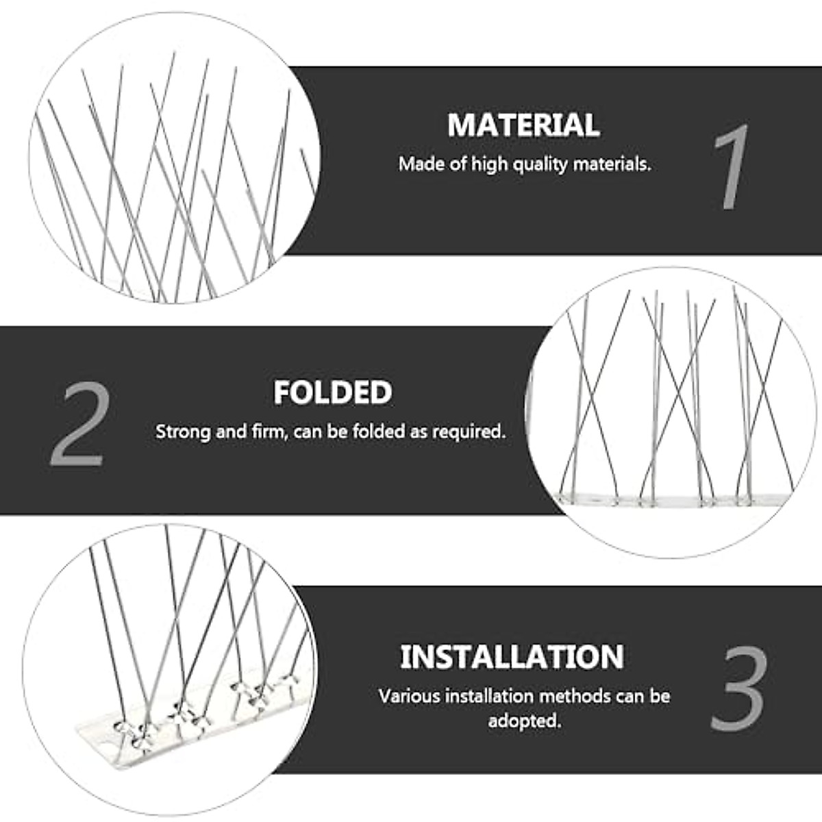 Cabilock Bird Spikes Stainless Steel Bird Blinder Bird Repellent Deterrent Spikes for Pigeons Birds