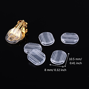 Maxdot 100 Pieces 4 Size Earring Pads Silicone Comfort Earring Cushions for Clips on Earrings, Clear