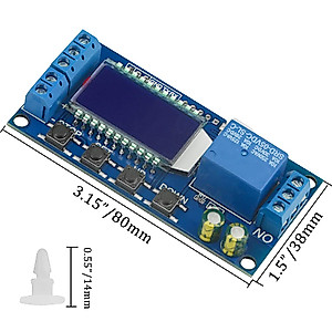XINGYHENG One Channel Time Relay Module Delay Controller Board Trigger Delay-off Cycle Timing Circuit Switch Module Display Relay Expansion Plate Load Controlled for Micro USB 5V Power Supply