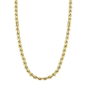 MCS Jewelry 10 Karat Yellow Gold Rope Chain Necklace 3.0mm (Length: 18”-24") (22)