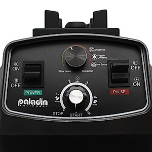 Paladin Equipment Commercial/Professional Blender for Smoothies, Soups, Shakes and More with 2,000mL (68oz) BPA-Free Jar and 1,600W Motor, Black