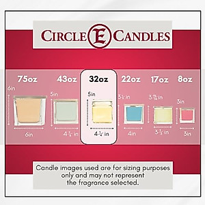 Circle E Candles, Creme Brulee Scent, Medium Size Jar Candle, 32oz, 2 Wicks