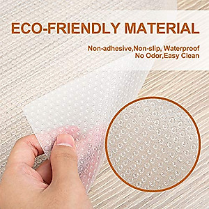 SinhRinh Shelf Liner, Non-Adhesive Drawer Liner, Double Sided Non-Slip Cabinet Liner 17.5IN x 20FT Cuttable and Washable for Kitchen, Shoe Rack and Refrigerator - Clear