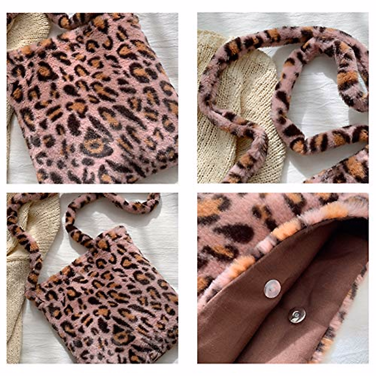 Ovida Cute Fuzzy Purse Y2K Fluffy Shoulder Bag Plush Furry Tote Bag Aesthetic Fairy Grunge Purse Y2K Accessories