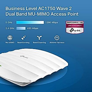 TP-Link EAP245 V3 | Omada AC1750 Gigabit Wireless Access Point | Business WiFi Solution w/ Mesh Support, Seamless Roaming & MU-MIMO | PoE Powered | SDN Integrated | Cloud Access & Omada App | White