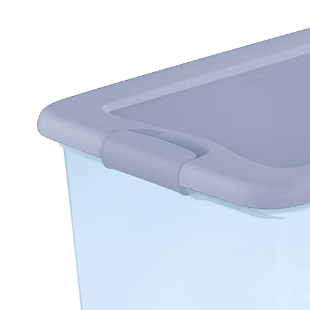 64 Qt. Latching Box Plastic, Blue Tint, Set of 6