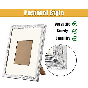 AVEAX 8x8 Picture Frames Display Pictures 4x4 with Mat or 8x8 Without Mat, Set of 4 Square Photo Frame for Wall or Tabletop White