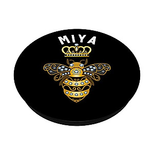 Miya Name Miya Birthday Gifts Queen Crown Bee Miya PopSockets Swappable PopGrip