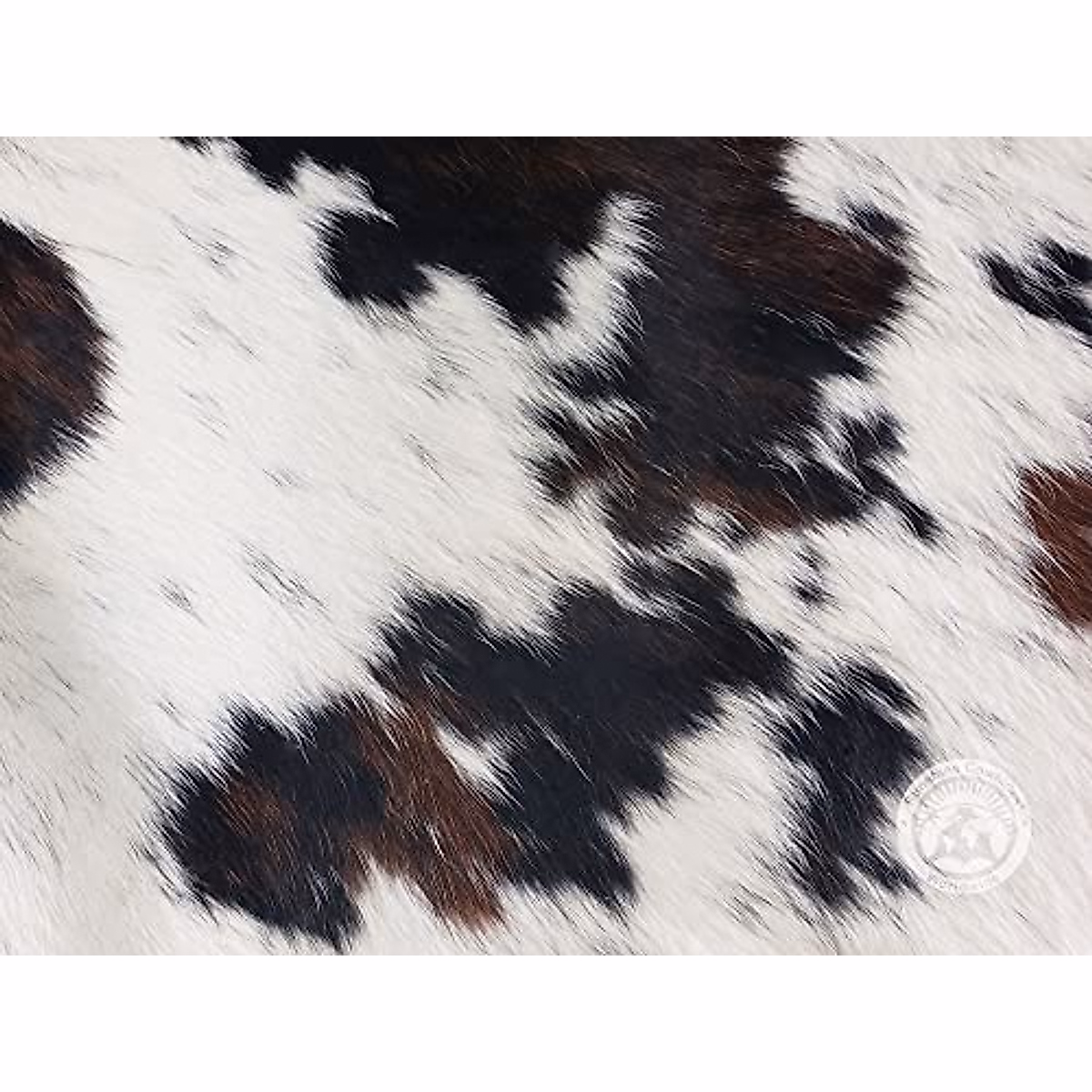 Genuine Mini Cowhide Rug Tricolor Small Hair on Cow Hide 24 x 35 inches 90 x 60 cm