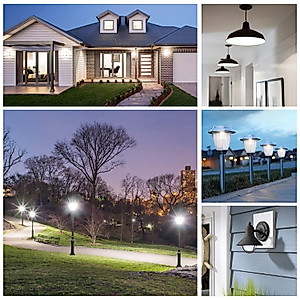 Dusk to Dawn Light Bulbs Outdoor 100 Watt Equivalent, 11W Automatic On/Off Sensor Light Bulb Daylight 5000K, A19 Outdoor LED Light Bulbs Photocell for Porch Garage Yard Security, E26 Base, 4-Pack