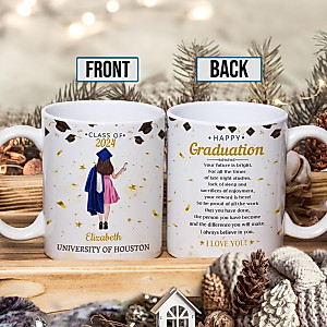 winorax Graduation Gifts Class of 2024 Personalized Graduation Coffee Mug With 11oz 15oz Travel Coffee Mugs Master Degree College Grad Congratulations Keepsake For Senior High School Student