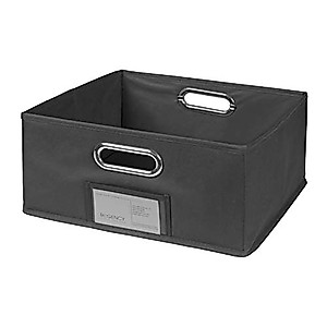 Cheer Home Storage Foldable Fabric Low Square Storage Bin- Grey