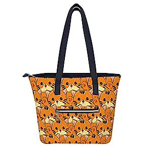 Tiger Pattern Women's Tote Bag PU Leather Shoulder Bag Handbags Purse For Work Shopping Travel