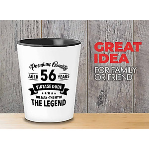 Bubble Hugs 56 Birthday Shot Glass 1.5oz - aged 56 years vintage dude - Turning 56 56th Birthday Born in 1967 Dirty Fifty Gifts Work Bestie