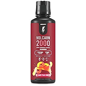 InnoSupps Volcarn 2000 - Advanced Fat Burning Liquid | L-Carnitine, GBEEC, Boost Energy, ATP Enhancer | Caffeine Free, No Artificial Sweeteners | 32 Servings (Candy Peach Rings)