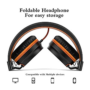 ELECDER Kids Headphones Children Girls Boys Teens Foldable Adjustable On Ear Headphones 3.5mm Jack Compatible Cellphones Computer Kindle MP3/4 Airplane School Tablet